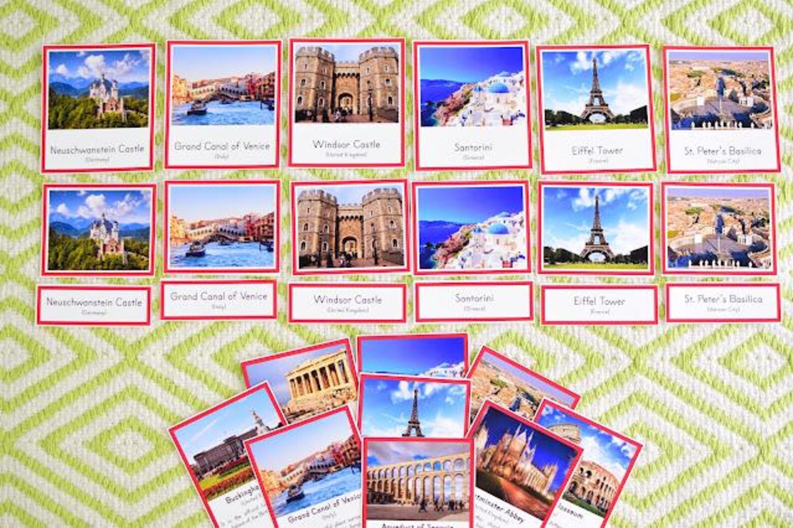 Landmarks of Europe Montessori 3 Part Cards and Fact Cards - Etsy