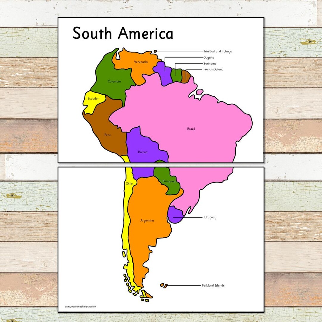 Montessori Maps of South America - BIG Foldable - Etsy