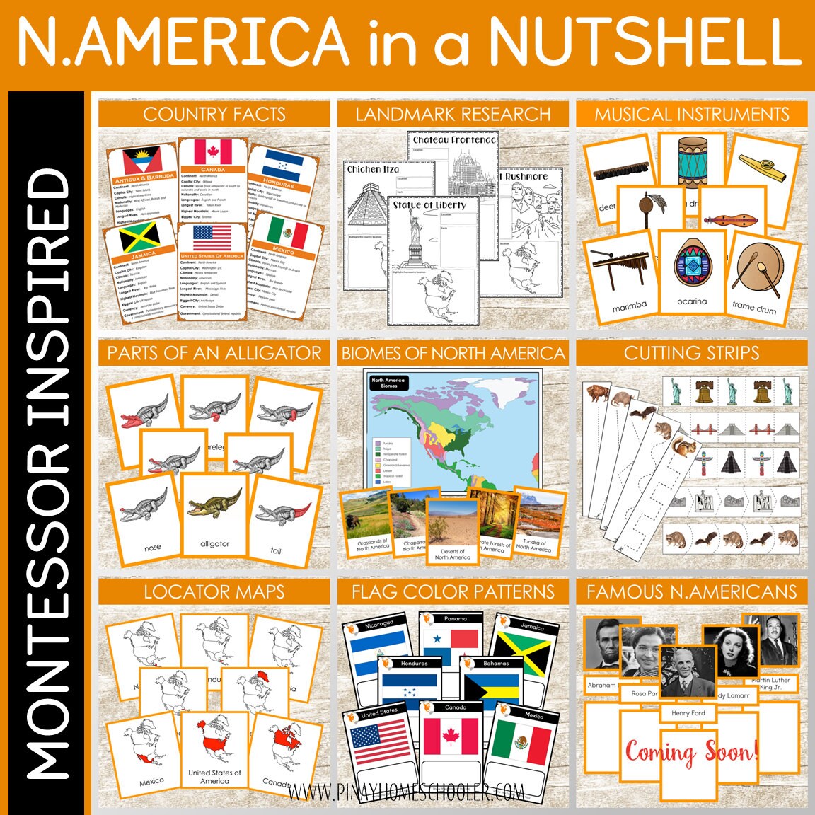North America in a Nutshell - Montessori Continent Study - Etsy