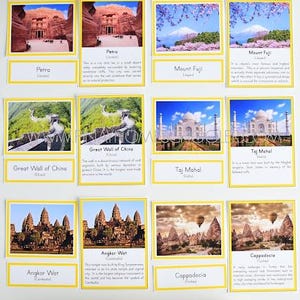 Landmarks of Asia Montessori 3 Part Cards - Etsy