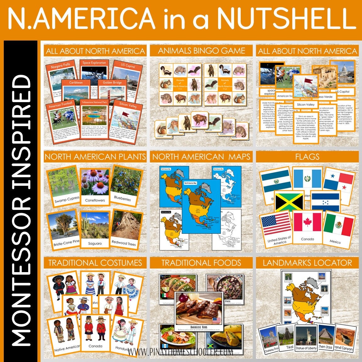 North America in a Nutshell - Montessori Continent Study - Etsy