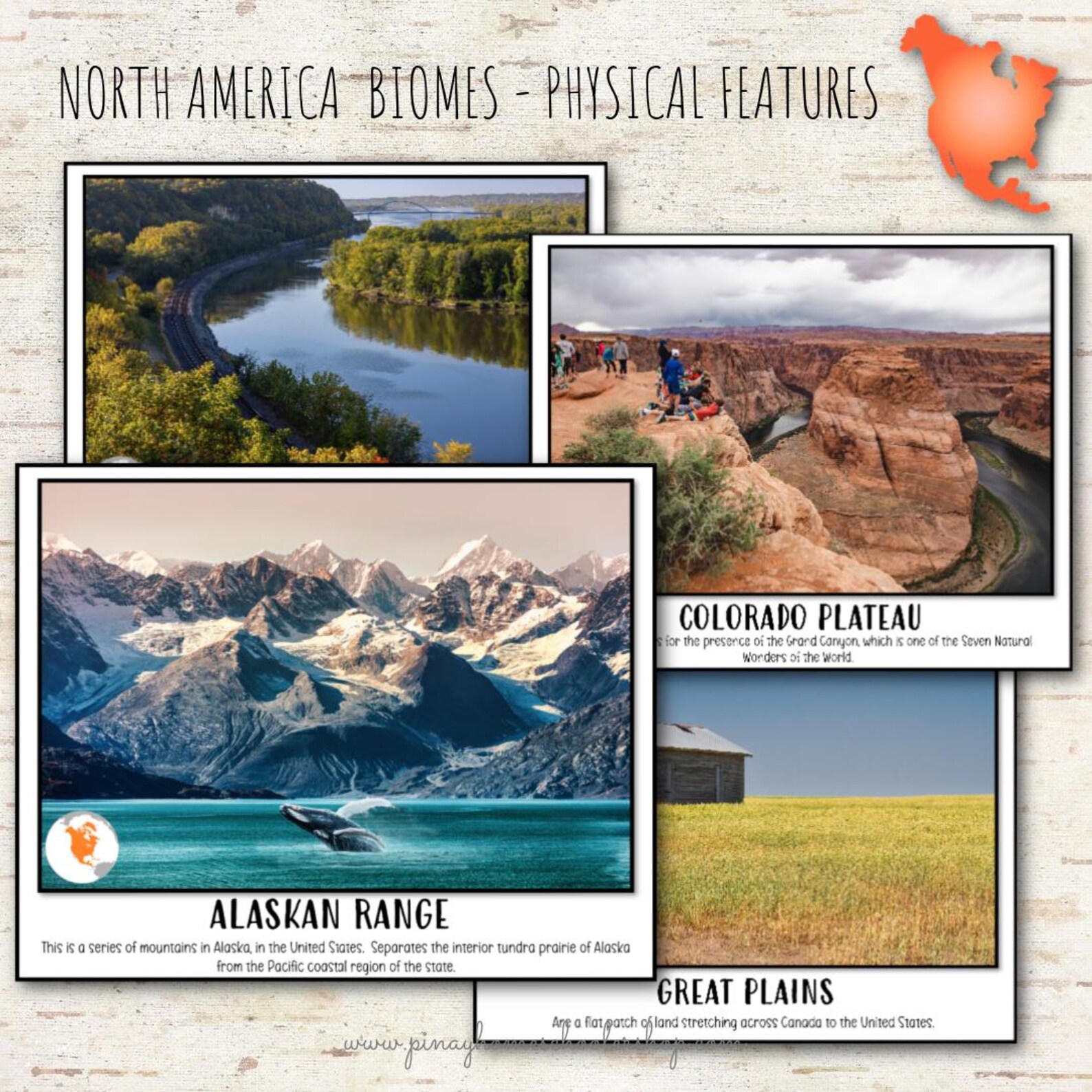 North America Biomes and Physical Features - Montessori Inspired - Etsy