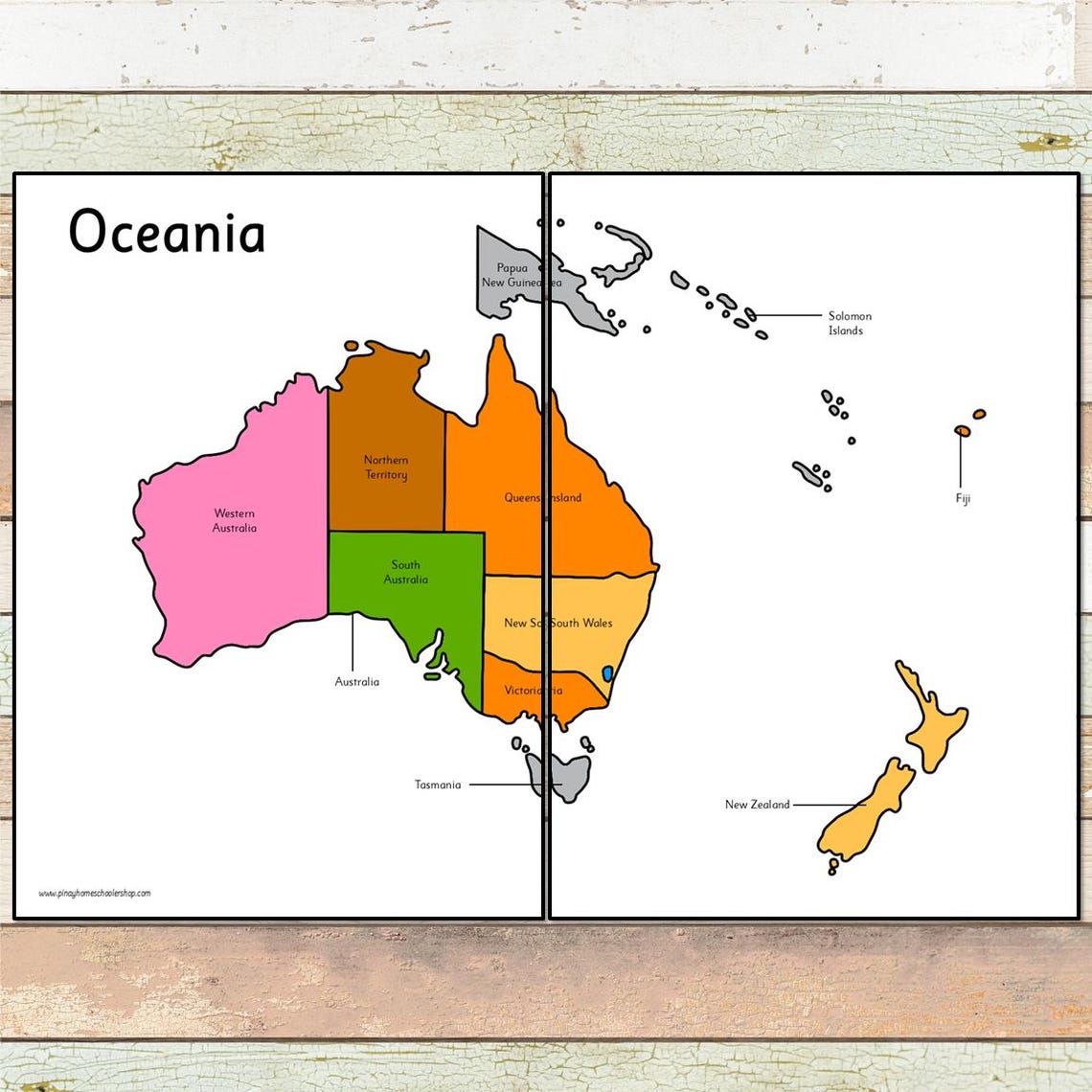 Montessori Maps of Oceania - BIG Foldable - Etsy