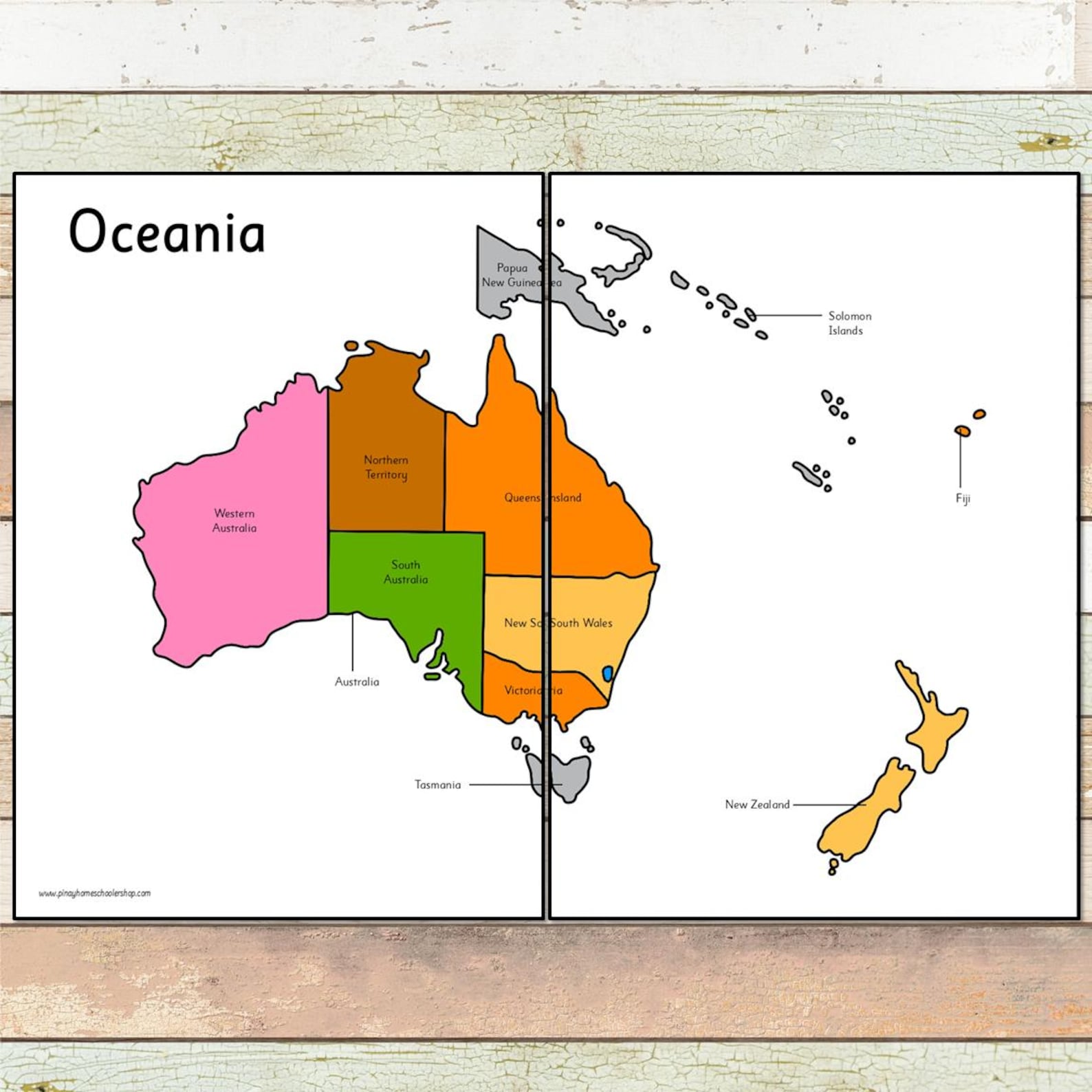 Montessori Maps of Oceania - BIG Foldable - Etsy