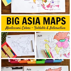 Montessori Maps of Asia - BIG Foldable - Etsy
