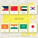 Montessori Asian Flags in 3 Part Cards and Blackline Masters - Etsy