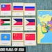 Montessori Asian Flags in 3 Part Cards and Blackline Masters - Etsy