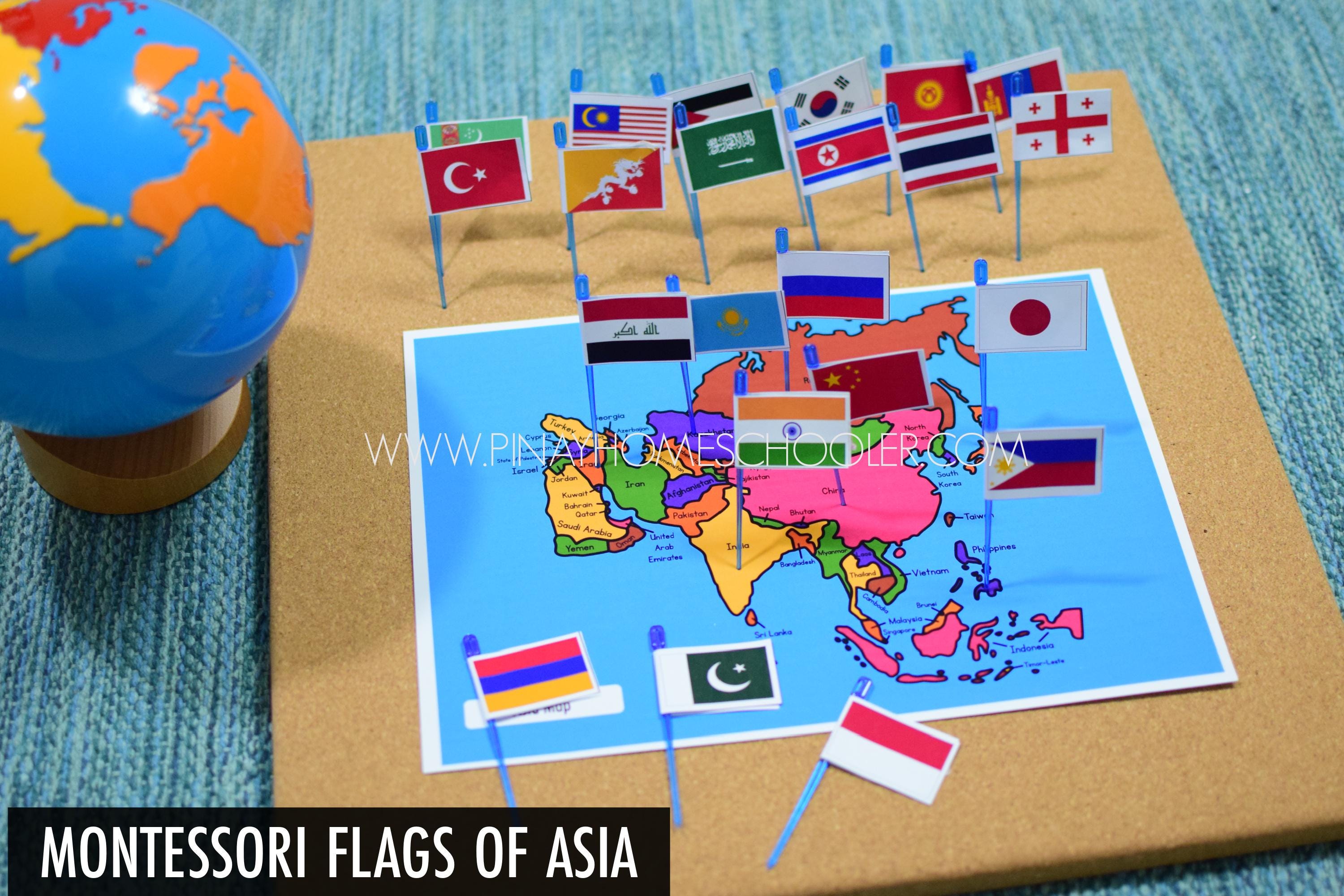 Montessori Asian Flags in 3 Part Cards and Blackline Masters - Etsy