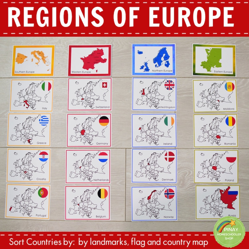 Regions of Europe Learning Packet - Etsy
