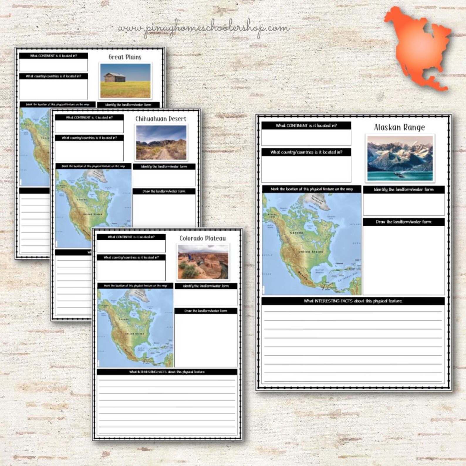 North America Biomes and Physical Features - Montessori Inspired - Etsy