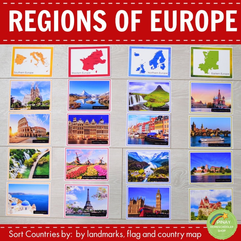 Regions of Europe Learning Packet - Etsy