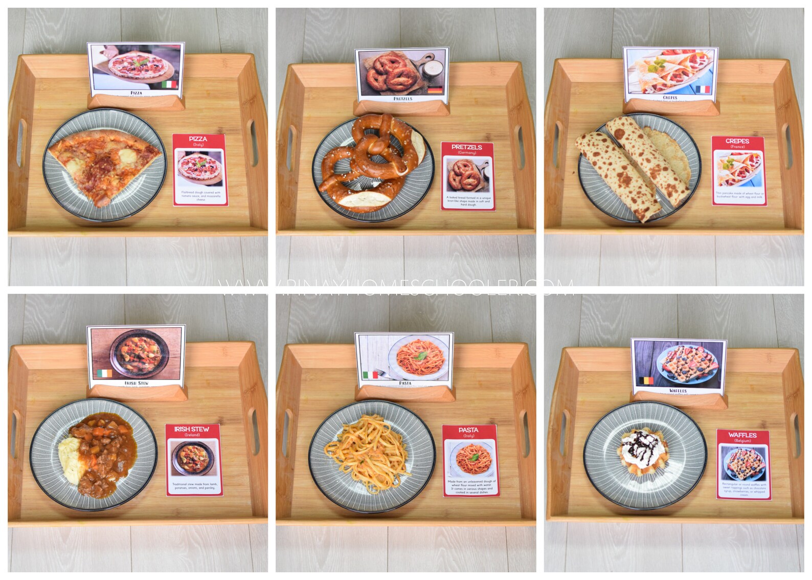 European Foods Montessori 3 Part Cards and Activity Sheets - Etsy