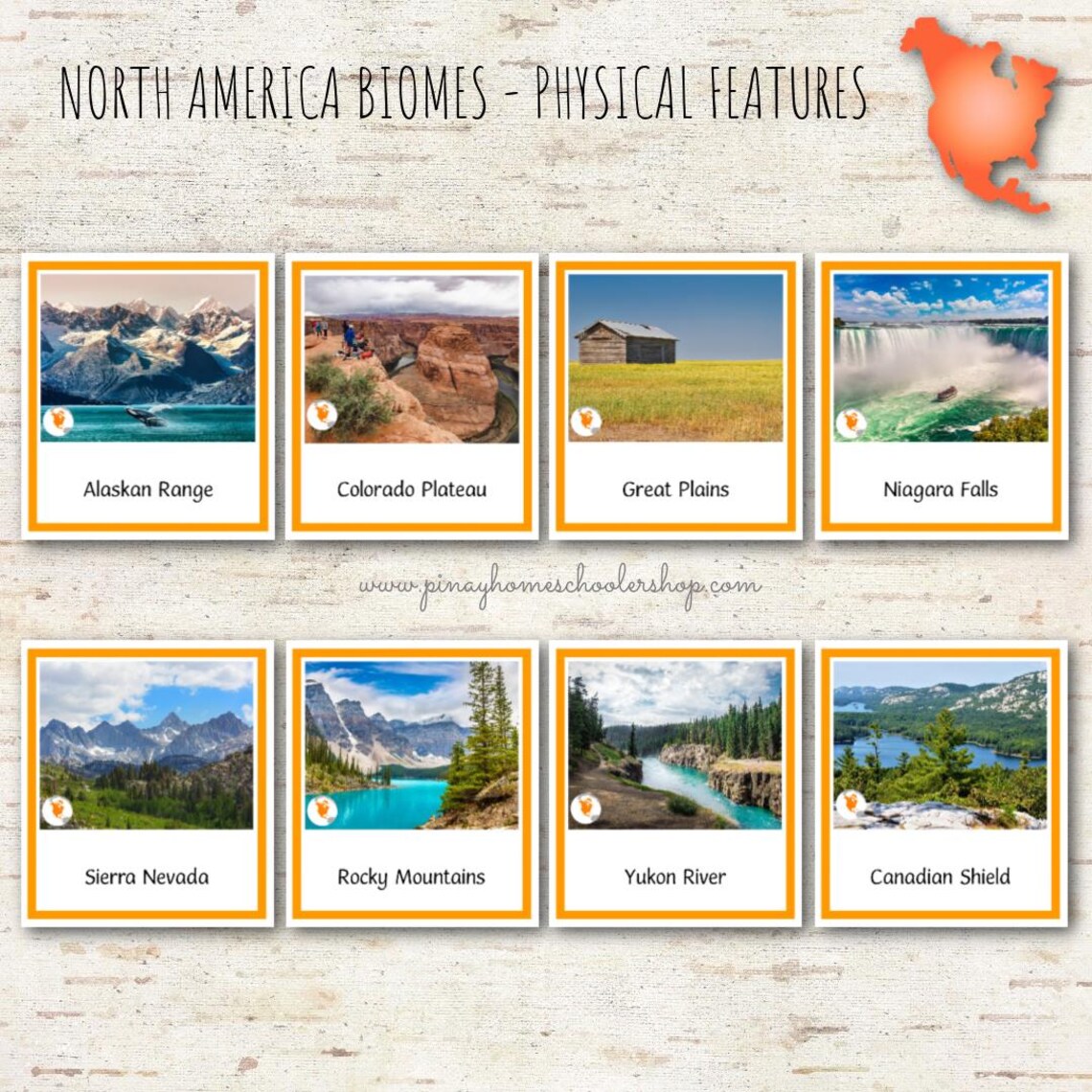 North America Biomes and Physical Features - Montessori Inspired - Etsy