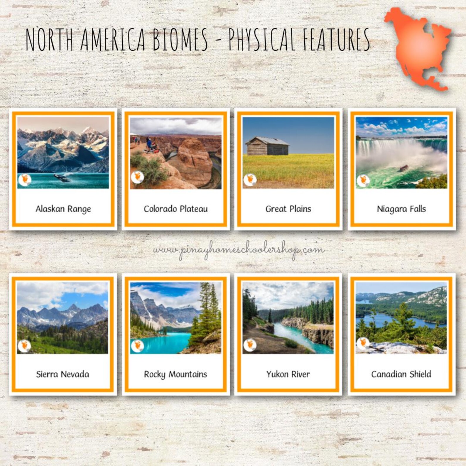 North America Biomes and Physical Features - Montessori Inspired - Etsy