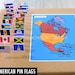 North American Flags Montessori 3 Part Cards - Etsy