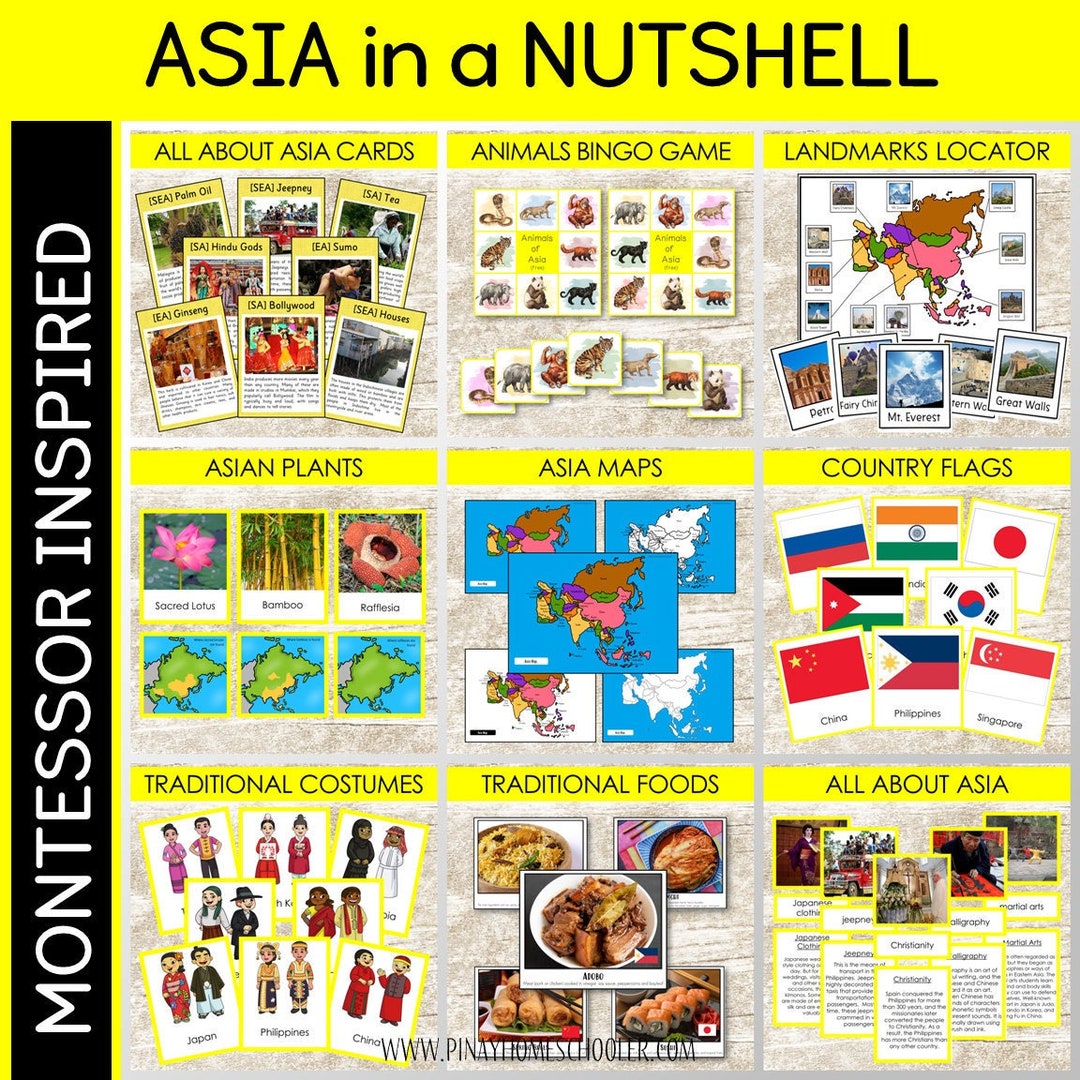 Asia in a Nutshell - Montessori Continent Study - Etsy