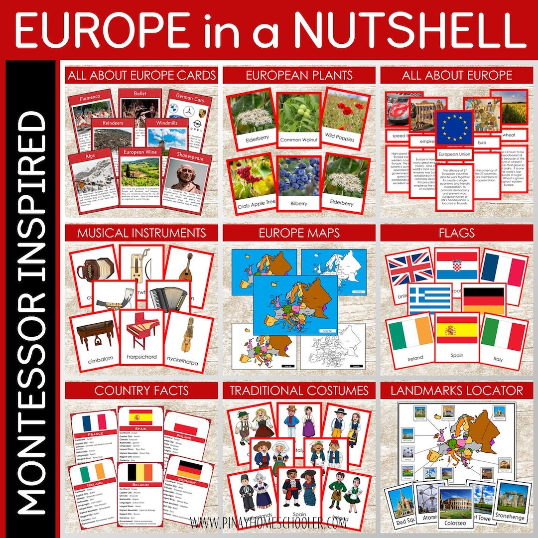 Europe in a Nutshell - Montessori Continent Study - Etsy