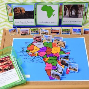 Landmarks of Africa Montessori 3 Part Cards and Fact Cards - Etsy