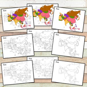 Montessori Maps of Asia - BIG Foldable - Etsy