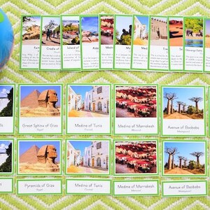 Landmarks of Africa Montessori 3 Part Cards and Fact Cards - Etsy