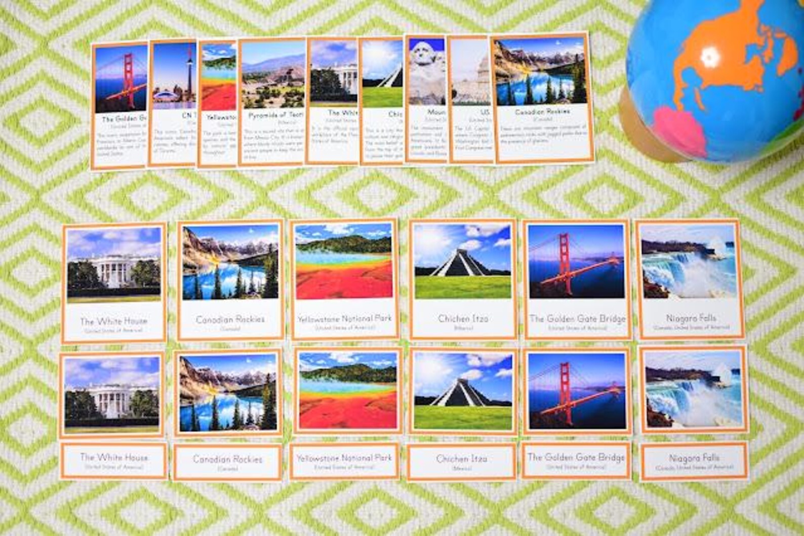 Landmarks of North America Montessori 3 Part Cards and Fact Cards - Etsy