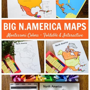 Montessori Maps of North America - BIG Foldable - Etsy