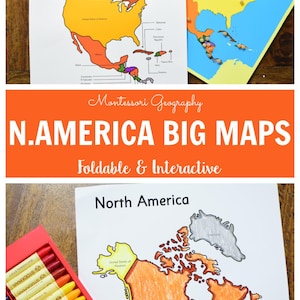 Montessori Maps of North America - BIG Foldable - Etsy