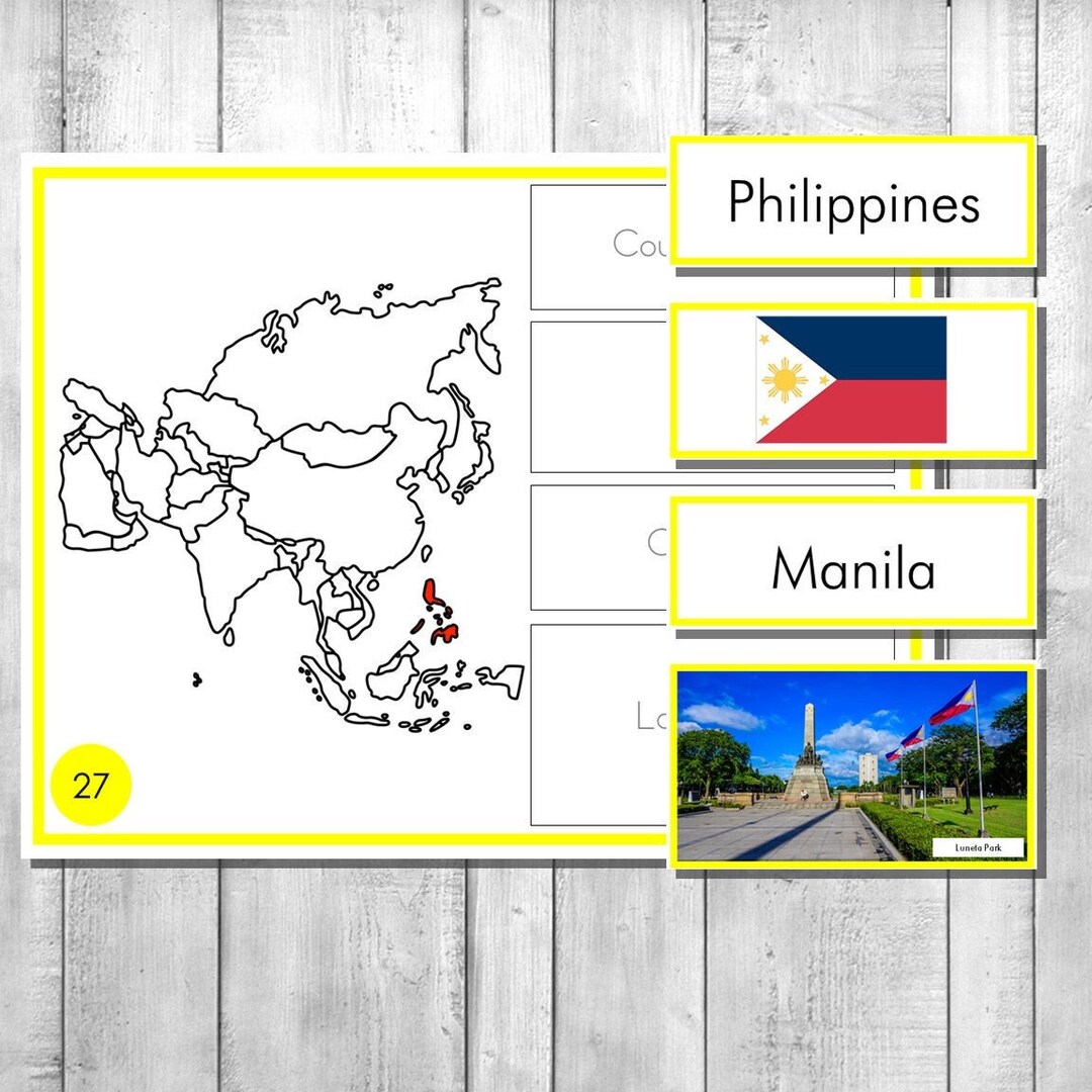 Montessori Asia Country Facts Puzzles - Etsy