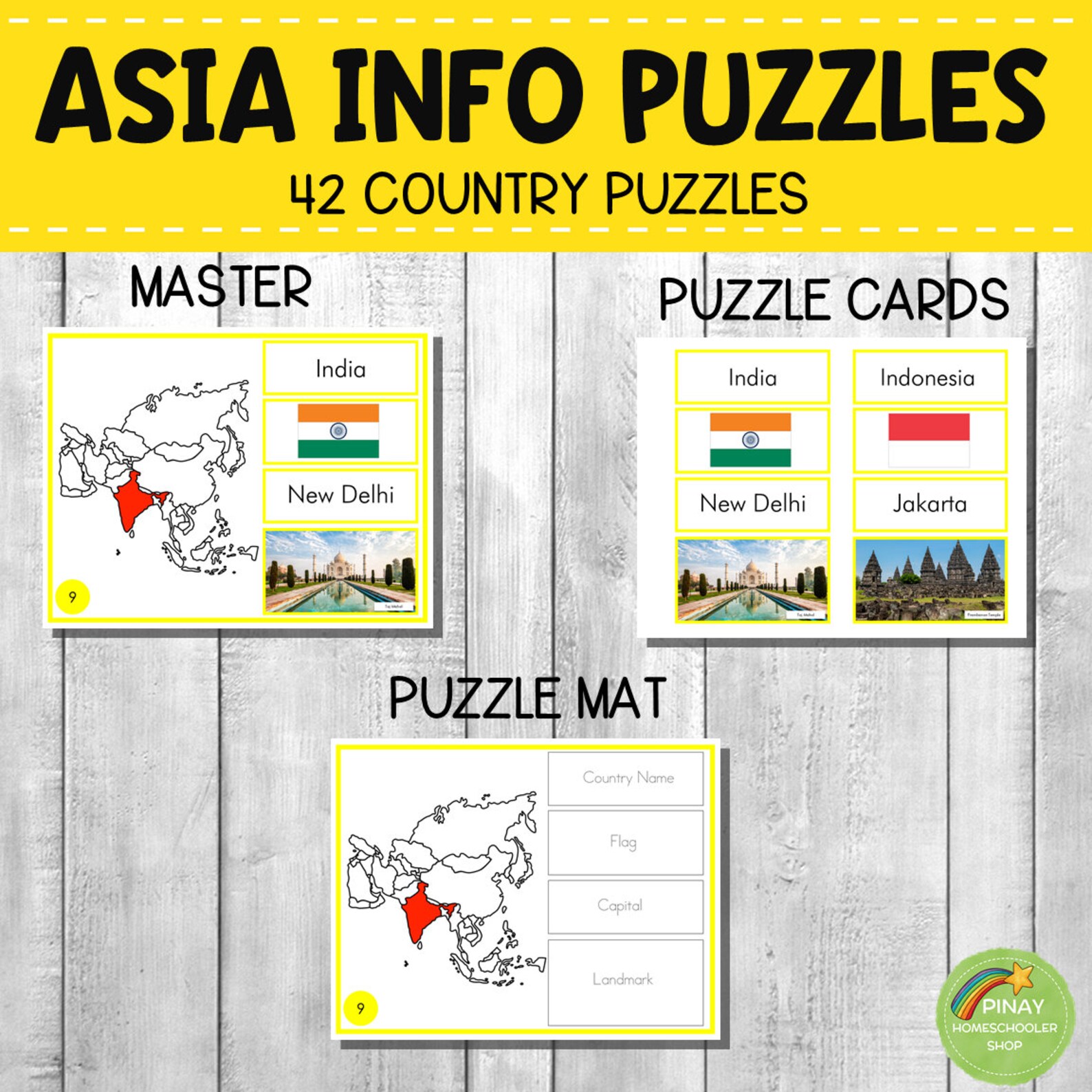 Montessori Asia Country Facts Puzzles - Etsy