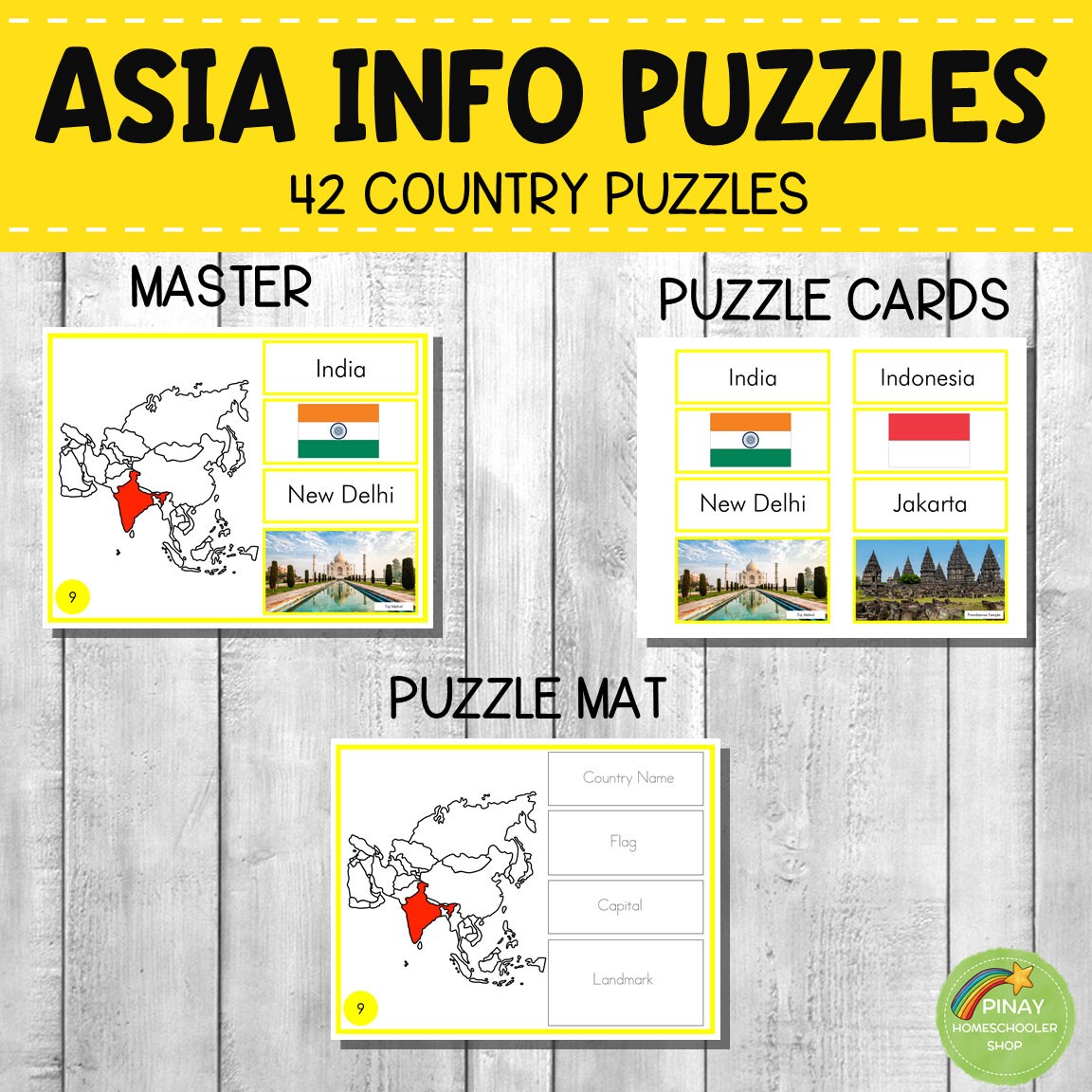 Montessori Asia Country Facts Puzzles - Etsy