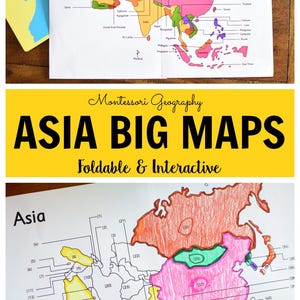 Montessori Maps of Asia - BIG Foldable - Etsy