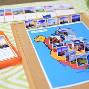 Landmarks of North America Montessori 3 Part Cards and Fact Cards - Etsy