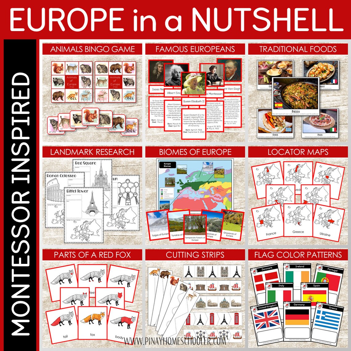Europe in a Nutshell - Montessori Continent Study - Etsy
