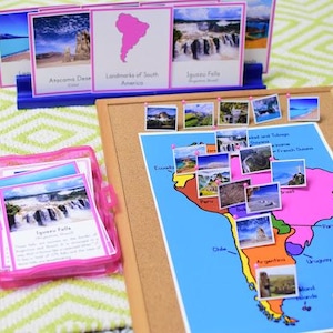 Landmarks of South America Montessori 3 Part Cards and Fact Cards - Etsy