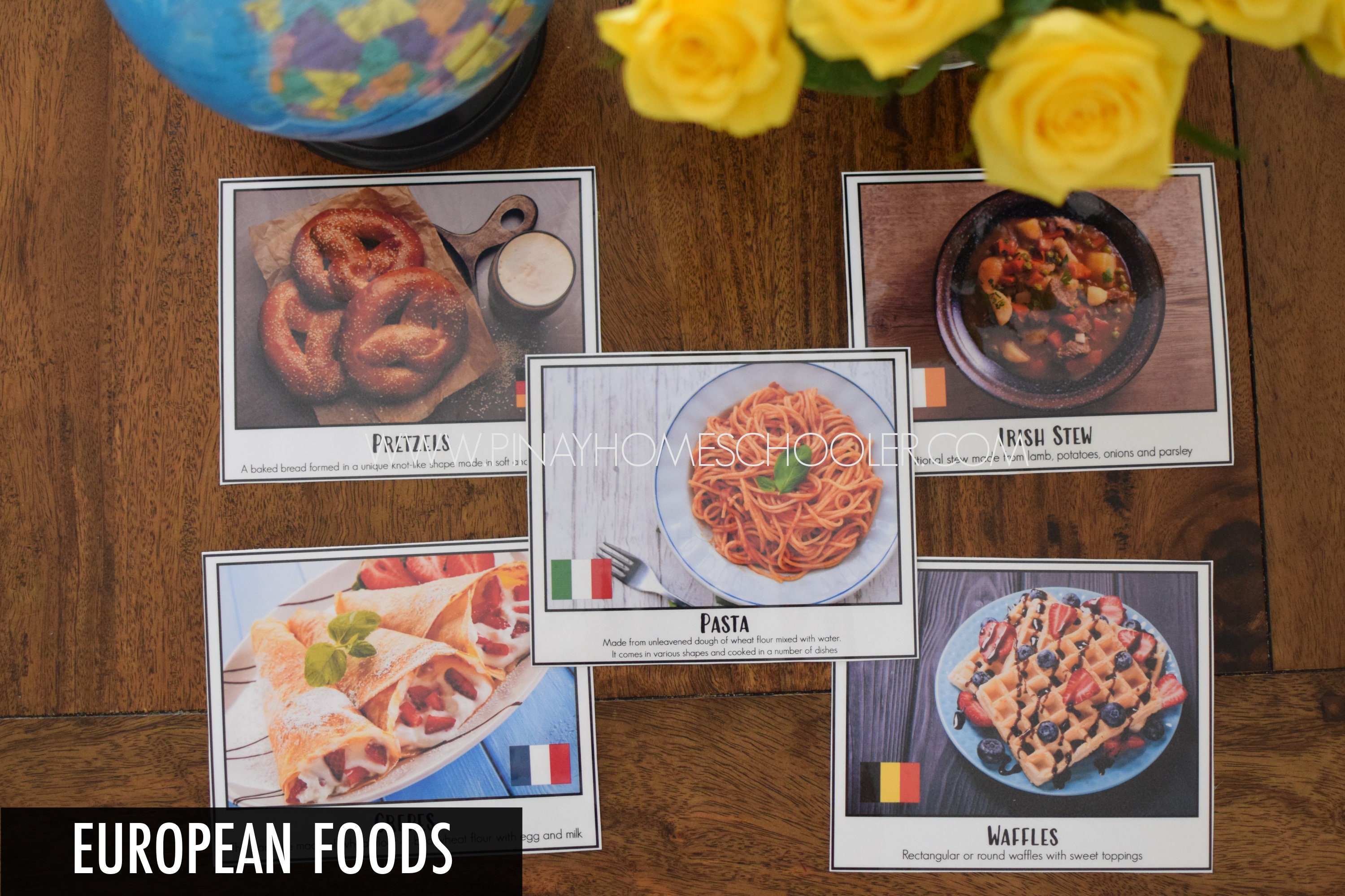 European Foods Montessori 3 Part Cards and Activity Sheets - Etsy