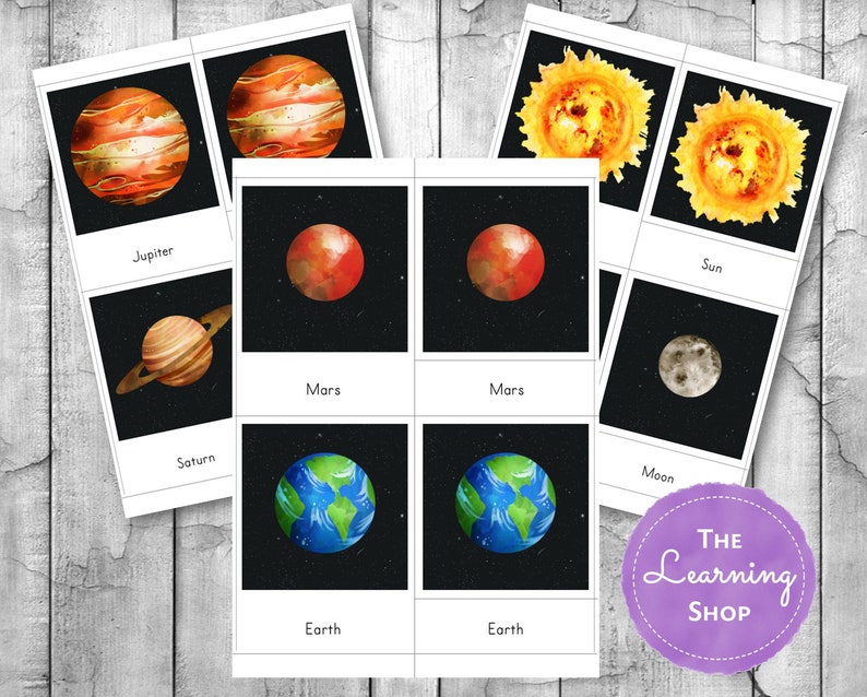 Montessori Inspired Solar System 3 Part Cards and Information Cards - Etsy