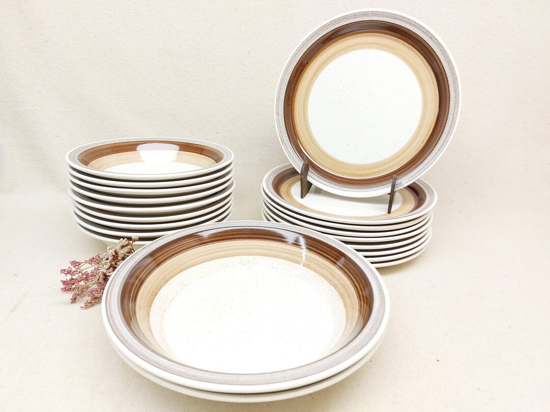 Retro Aran Stone Shanno Plates Brownstone Deep Plates Dinner Plates ...