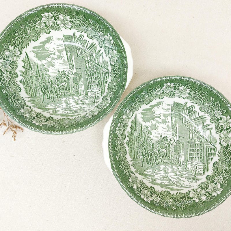 Green Transferware - Etsy