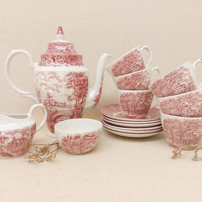 Pink Tea Set - Etsy