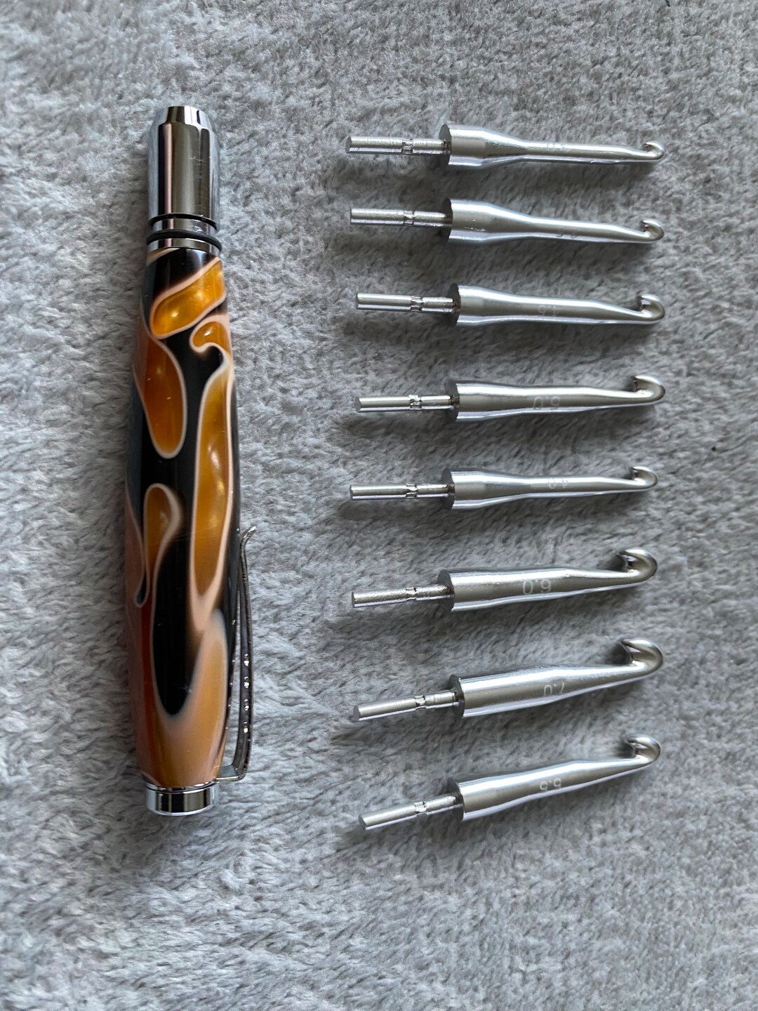 New Design Interchangeable Crochet Hooks With Handcrafted Resin Handle ...
