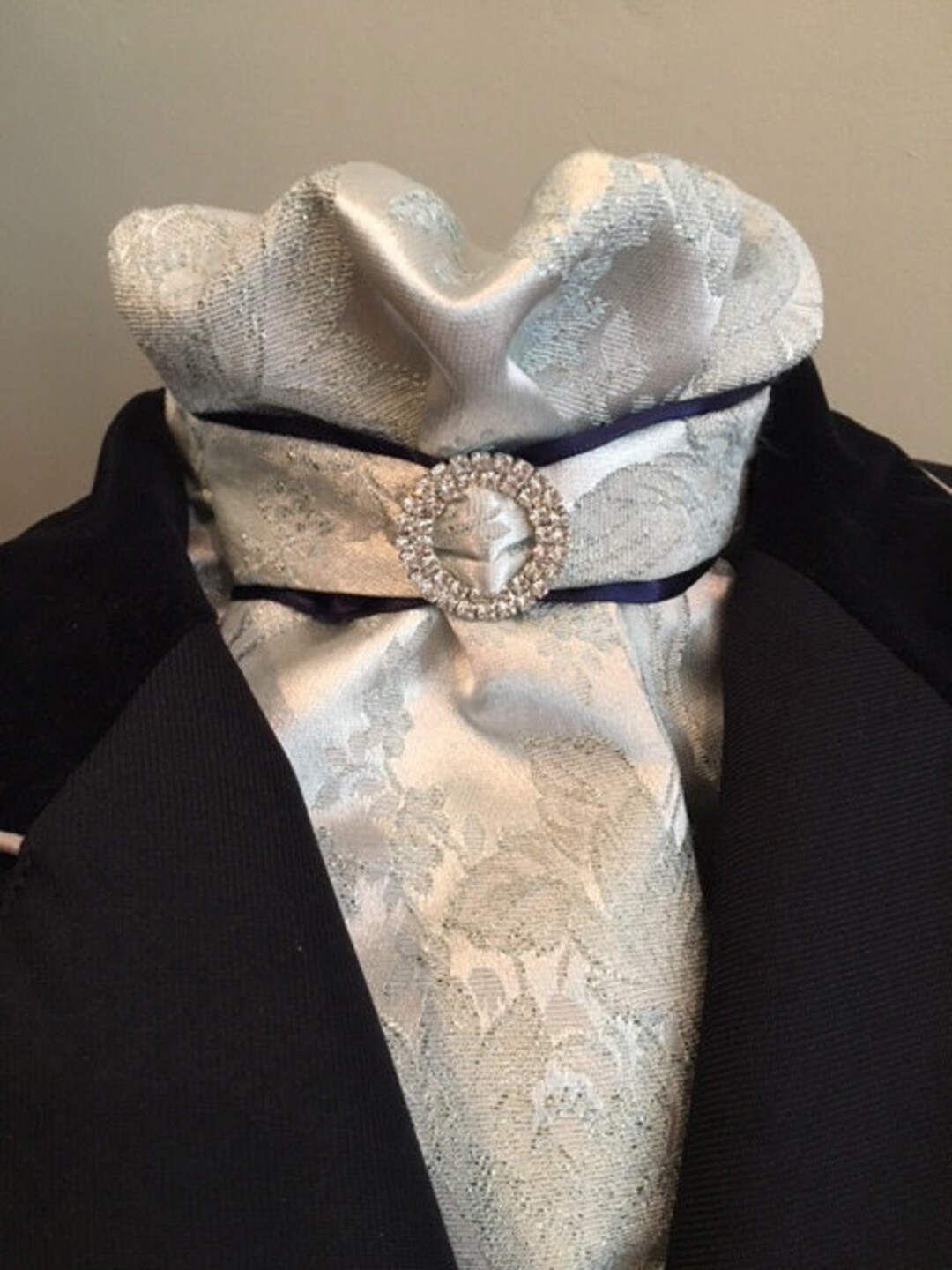 Bridal Brocade in Pale Blue/gray Satin and Metallic Embroidery With ...