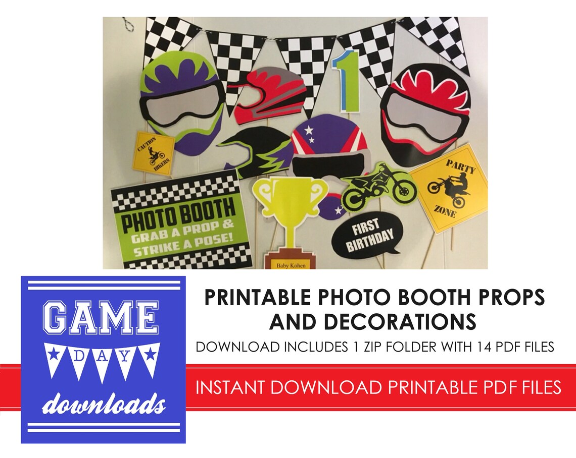 DIGITAL Digital Dirt Bike Motocross Photo Booth Props Digital Download ...