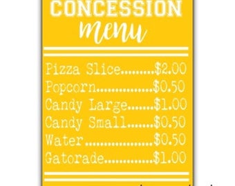 Football Tailgate Menu - Etsy