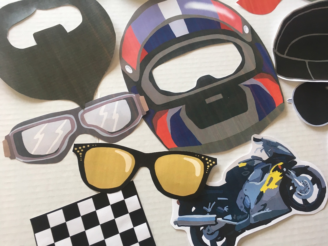 Printable DIGITAL Biker Photo Booth Props Set of 25 Instant Download ...