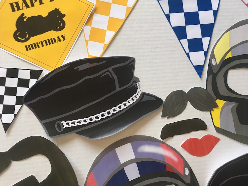 Printable DIGITAL Biker Photo Booth Props Set of 25 Instant Download ...
