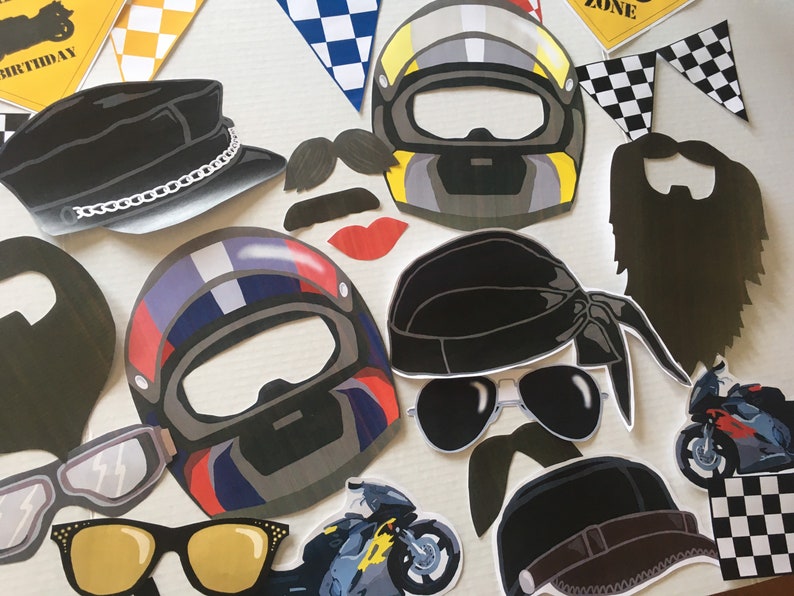 Printable DIGITAL Biker Photo Booth Props Set of 25 Instant Download ...