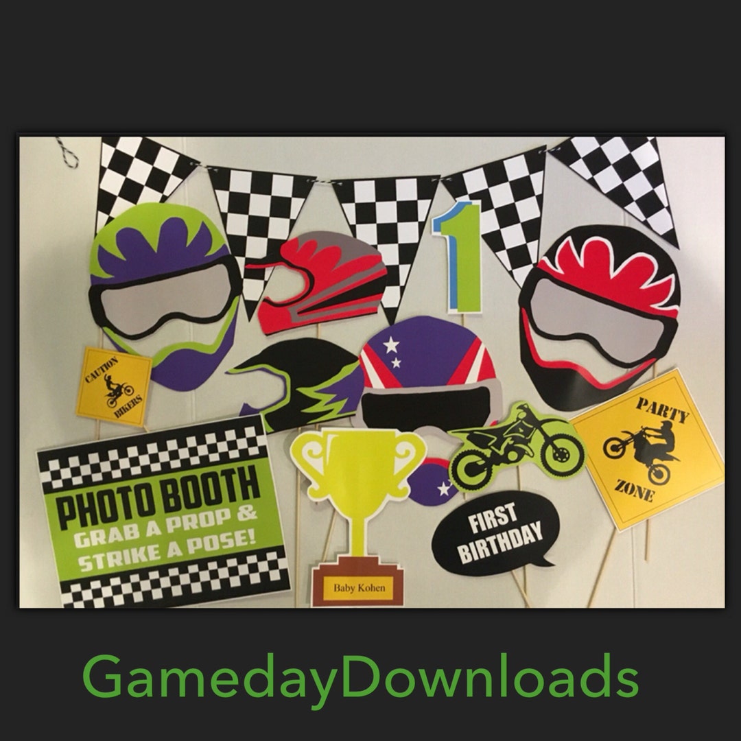 DIGITAL Digital Dirt Bike Motocross Photo Booth Props Digital - Etsy