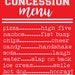 DIGITAL Red Concessions Banner and Menu Sign Poster Sports Decoration ...