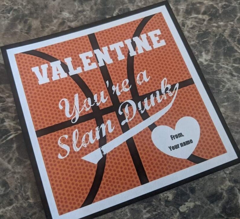 PRINTABLE Basketball Valentine Card Tag Instant Download Sports Team ...