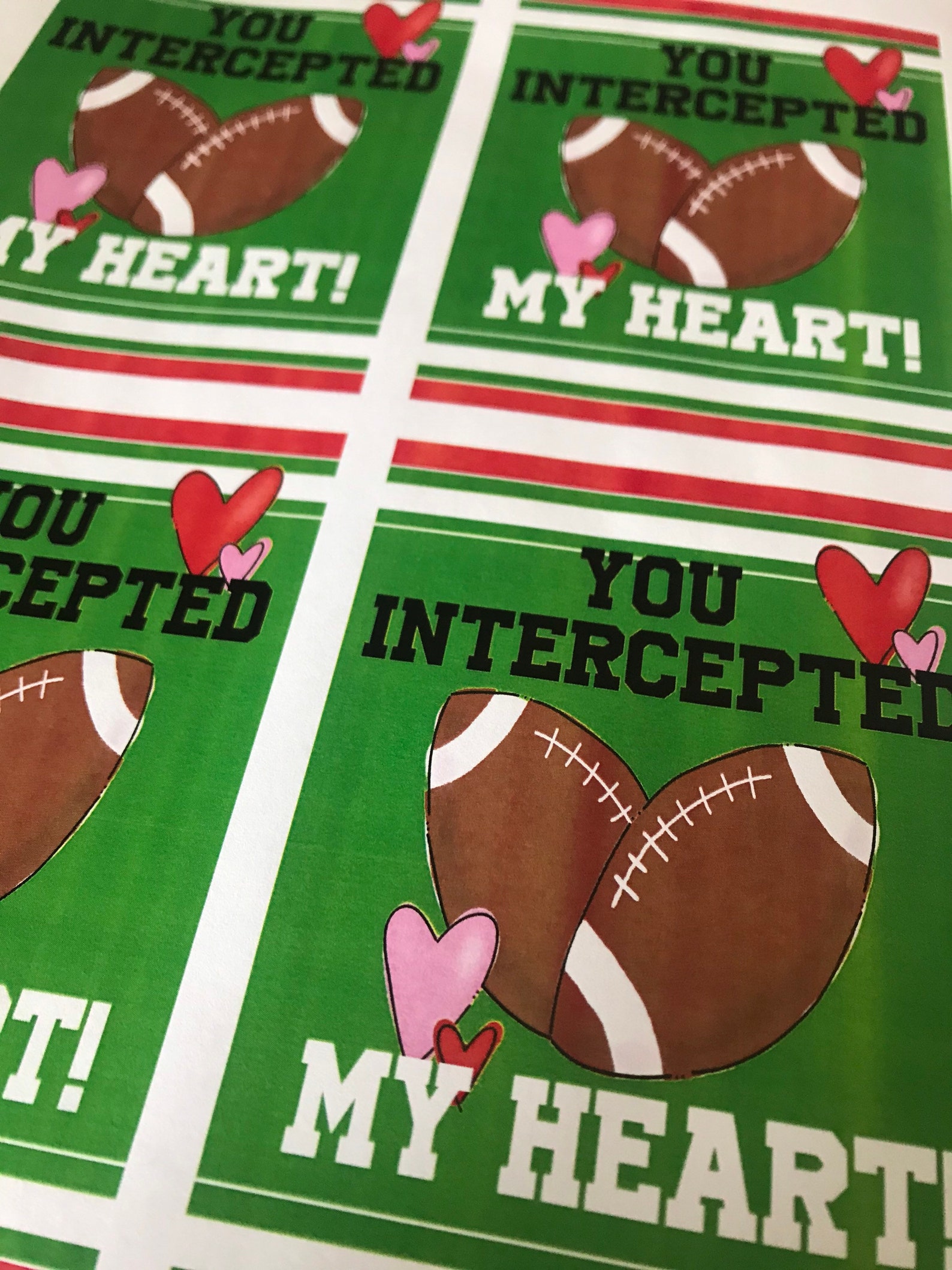 Printable Super Bowl Valentine Football Tag Card Instant Download Sport ...
